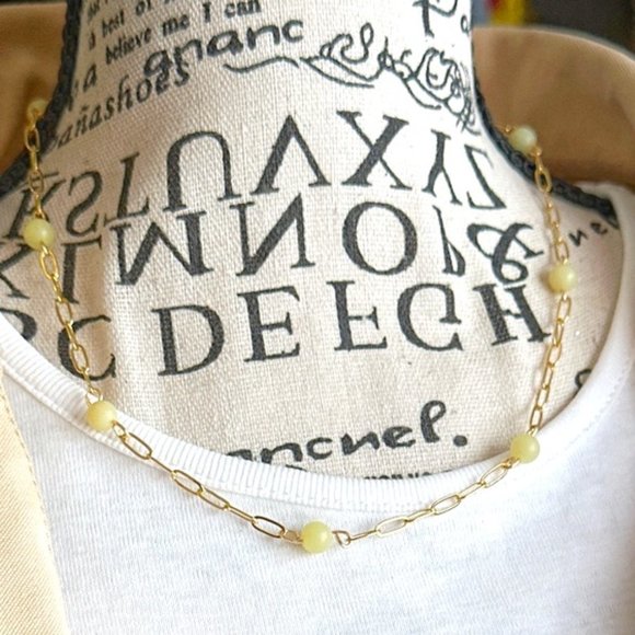 Alquimia | Jewelry | Lemon Yellow Jade And Gold Confetti Gold Short ...